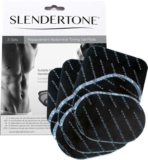 Slendertone 0706 9631 Jeux Délectrodes Toutes Ceintures Set De 3 X 3 Patchs De Gel Noir