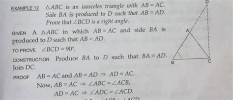 EXAMPLE ABC Is An Isosceles Triangle With AB AC Side BA Is Produced