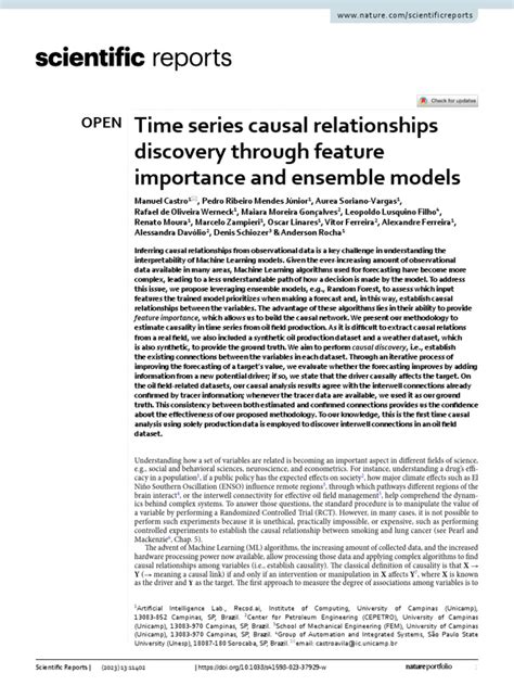 Important Time Series Causal Relationships Discovery Through Feature Importance And Ensemble