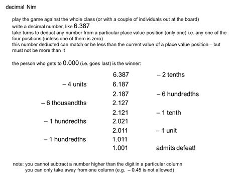Median Don Steward Mathematics Teaching Decimal Nim