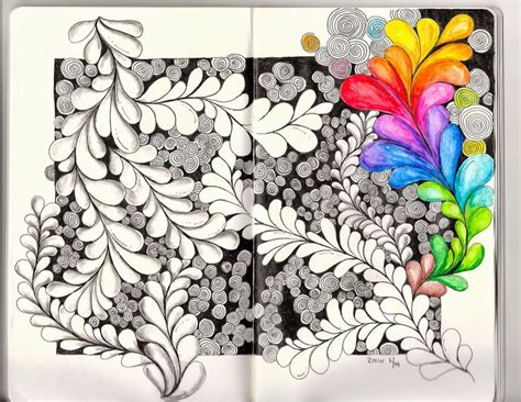 The Fiber Lounge In Flux Zentangle Patterns Flower Doodles Tangle