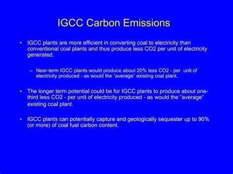 Integrated Coal Gasification Combined Cycle Igcc Ppt