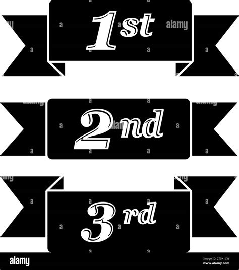 Set Of Winners Ribbons In First Second And Third Place In Vector Stock
