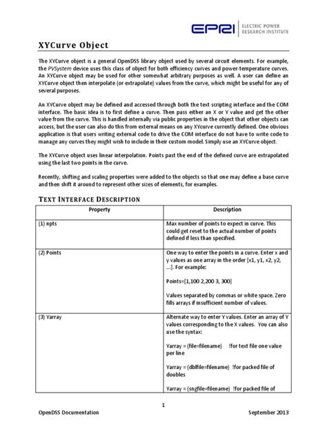 opendss xycurve object pdf object computer science component