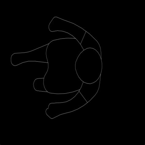 Seating Girl Top View Cad Block Design Dwg File