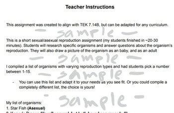 Asexual Sexual Reproduction Activity By Science With Ms Sigler TPT