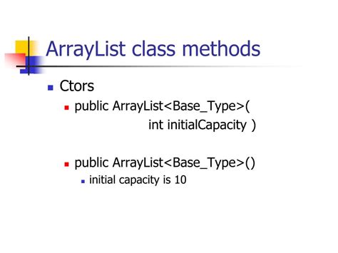 Ppt Generics And The Arraylist Class Powerpoint Presentation Free