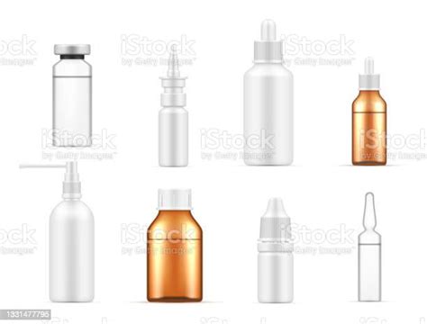 현실적인 의료 플라스틱 및 유리 병 벡터 일러스트 드롭퍼 용기의 컬렉션 0명에 대한 스톡 벡터 아트 및 기타 이미지 0명 3차원 형태 개체 그룹 Istock