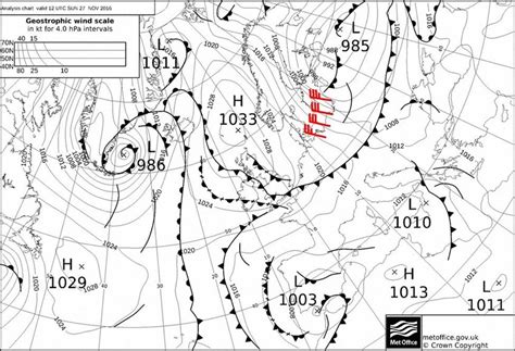 Surface Analysis Chart Of The Uk Meteorological Office On 27 Th Download Scientific Diagram