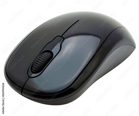 Closeup Of Black Wireless Computer Cursor Mouse Pointer Technology