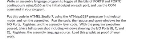 Solved Write An Assembly Language Program To Toggle All The