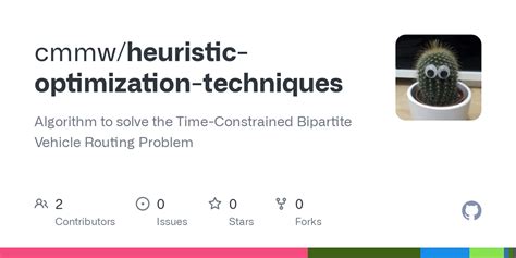 GitHub Cmmw Heuristic Optimization Techniques Algorithm To Solve The Time Constrained