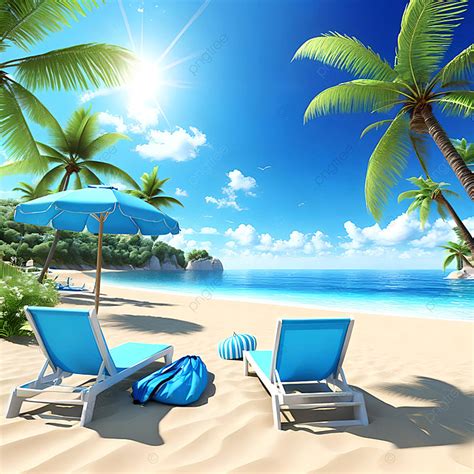 여름휴가를 위한 이상적인 휴식처가 있는 아름다운 해변 해변 여름 휴가 배경 일러스트 및 사진 무료 다운로드 Pngtree