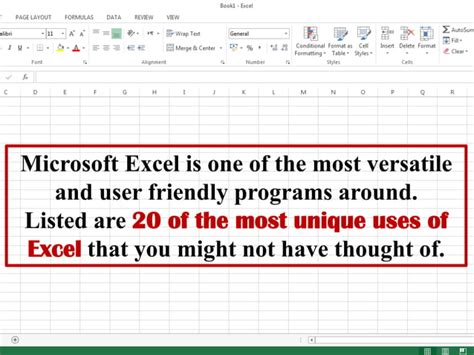 20 Unique Uses Of Excel Spreadsheets Ppt