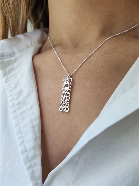 Classy Hebrew Letter Necklace Nadav Art By Avi Nadav