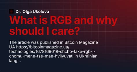 What Is Rgb And Why Should I Care Dr Olga Ukolova