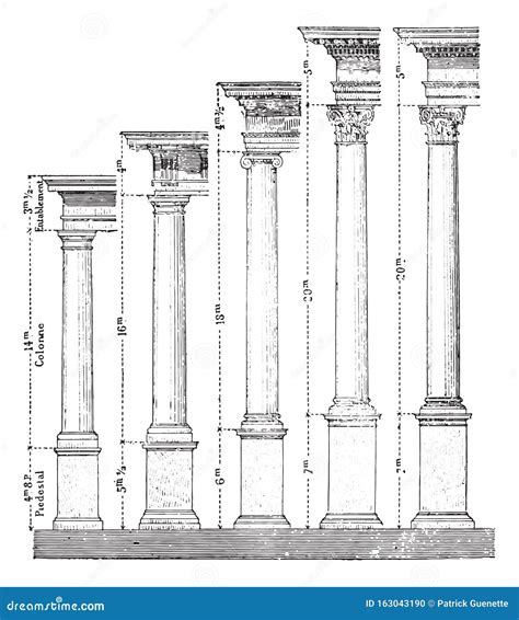 The Five Orders Columns Royalty Free Stock Image