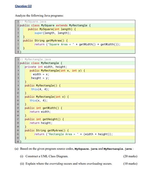 Solved Question Analyze The Following Java Programs Chegg