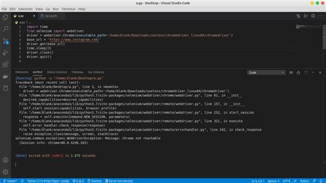 sessionnotcreatedexception message session not created from chrome