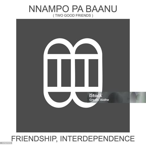 아프리카 아딘크라 기호 남포 파 바누와 아이콘 우정과 상호 의존의 상징 아딘크라에 대한 스톡 벡터 아트 및 기타 이미지