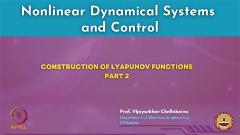Construction Of Lyapunov Functions Part 2 Youtube
