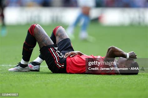 Marcus Rashford Of Manchester United Lies Injured During The Emirates