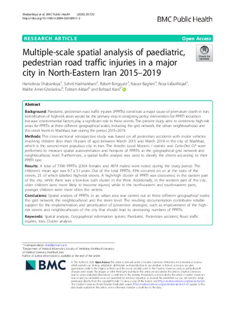 pdf multiple scale spatial analysis of paediatric pedestrian road