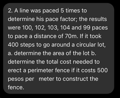 Solved A Line Was Paced Times To Determine His Pace Chegg Com