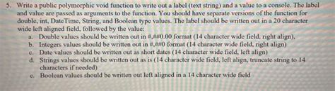 solved o altro anche se 5 write a public polymorphic void