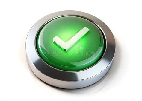Glowing Checkmark Button In Lowlight A Realistic Highquality Digital