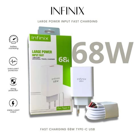 Jual Infinix Charger Watt Type C Original Support Fast Charger Casan Infinix Universal
