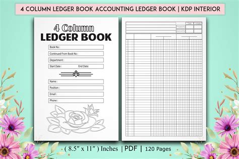 4 Column Ledger Book Graphic By Rightdesign · Creative Fabrica 4 Column Ledger Book Graphic By Rightdesign · Creative Fabrica