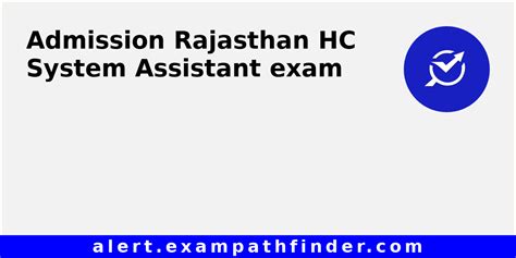 Rajasthan Hc System Assistant All Latest Notifications Exam Date