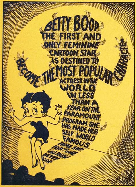 Fleischer Promo Art 1934 Betty Boop Pictures Betty Boop Quotes