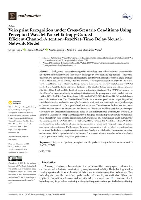 Pdf Voiceprint Recognition Under Cross Scenario Conditions Using