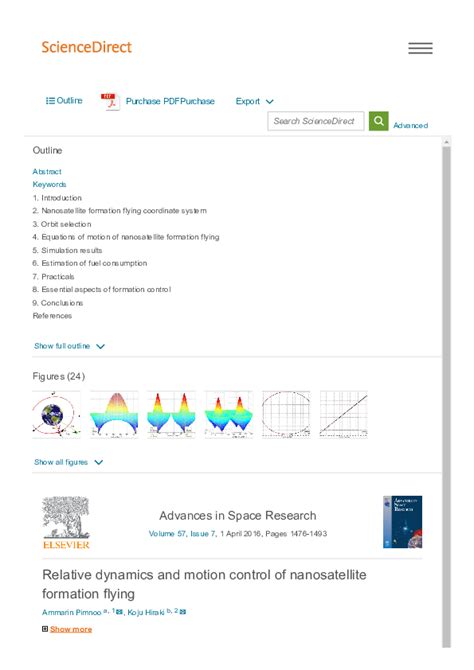 Pdf Relative Dynamics And Motion Control Of Nanosatellite Formation