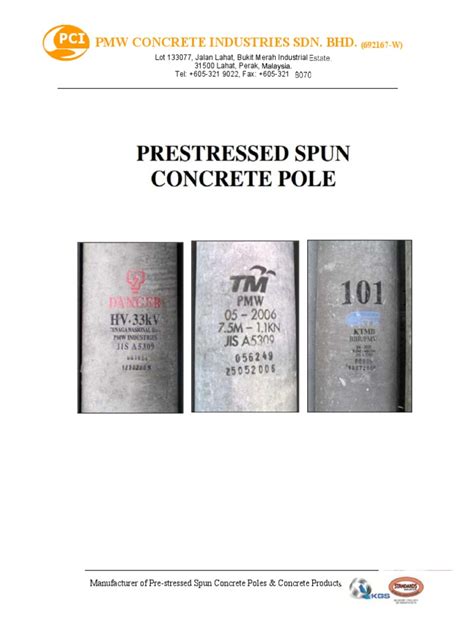 Concrete Pole Catalogue Tnb L Tm L Ktm Revised 3 15012020 Pdf