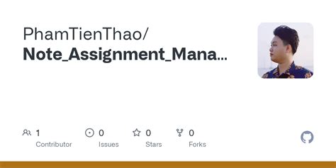 Github Phamtienthaonoteassignmentmanagement