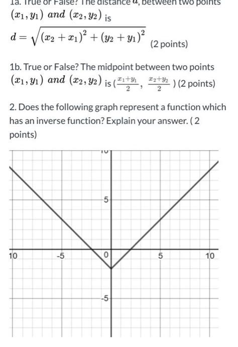Solved Has An Inverse Function Explain Your Answer 2