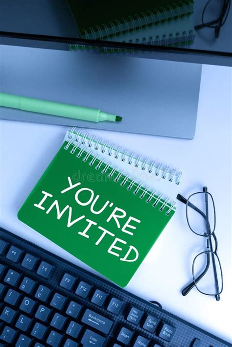 sign displaying you re invited business approach please join us in our