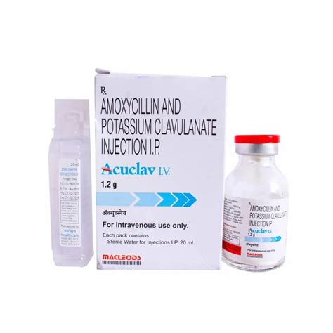 Acuclav 1 2g Amoxicillin Potassium Clavulanate Injection 1 2 Gm At Rs 70 Piece In Nagpur