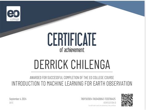 Derrick Chilenga On Linkedin Machinelearning Earthobservation Eocollege