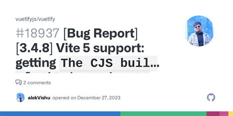 Bug Report 348 Vite 5 Support Getting `the Cjs Build Of Vites