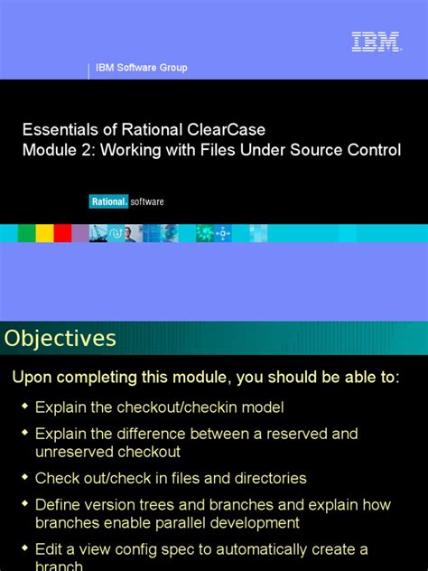 Essentials Of Rational Clearcase Module 2 Working With Files Under Source Control Pdf