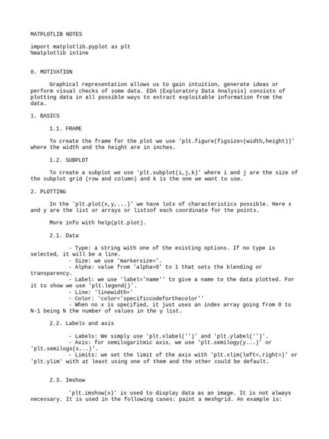 Matplotlib Notes Pdf Matrix Mathematics Scatter Plot