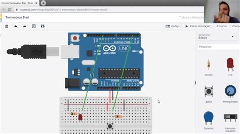 interrupção por gpio no arduino simulação em tinkercad youtube