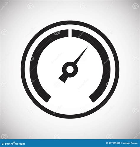 Analog Gauge Meter On White Background For Graphic And Web Design