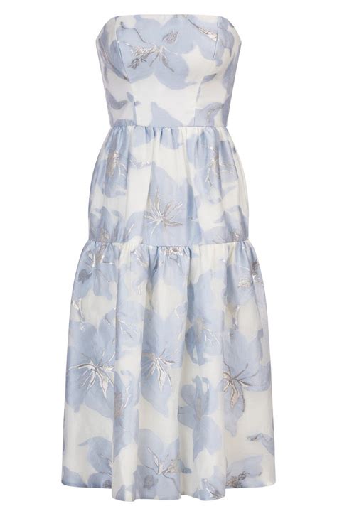 Kay Unger Cassie Metallic Strapless Midi Dress Nordstromrack