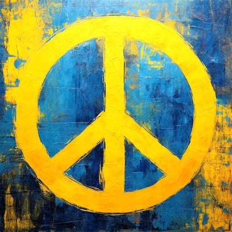 Premium Photo Peace Symbol In Yellow And Blue