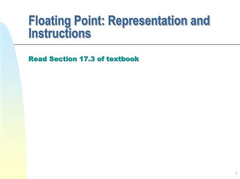 Ppt Floating Point Representation And Instructions Powerpoint Presentation Id